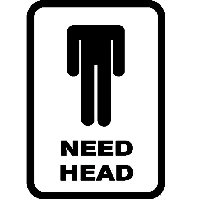 10.8x15.5CM NEED HEAD Humorous Vinyl Decal Black/Silver Car Sticker Car ...