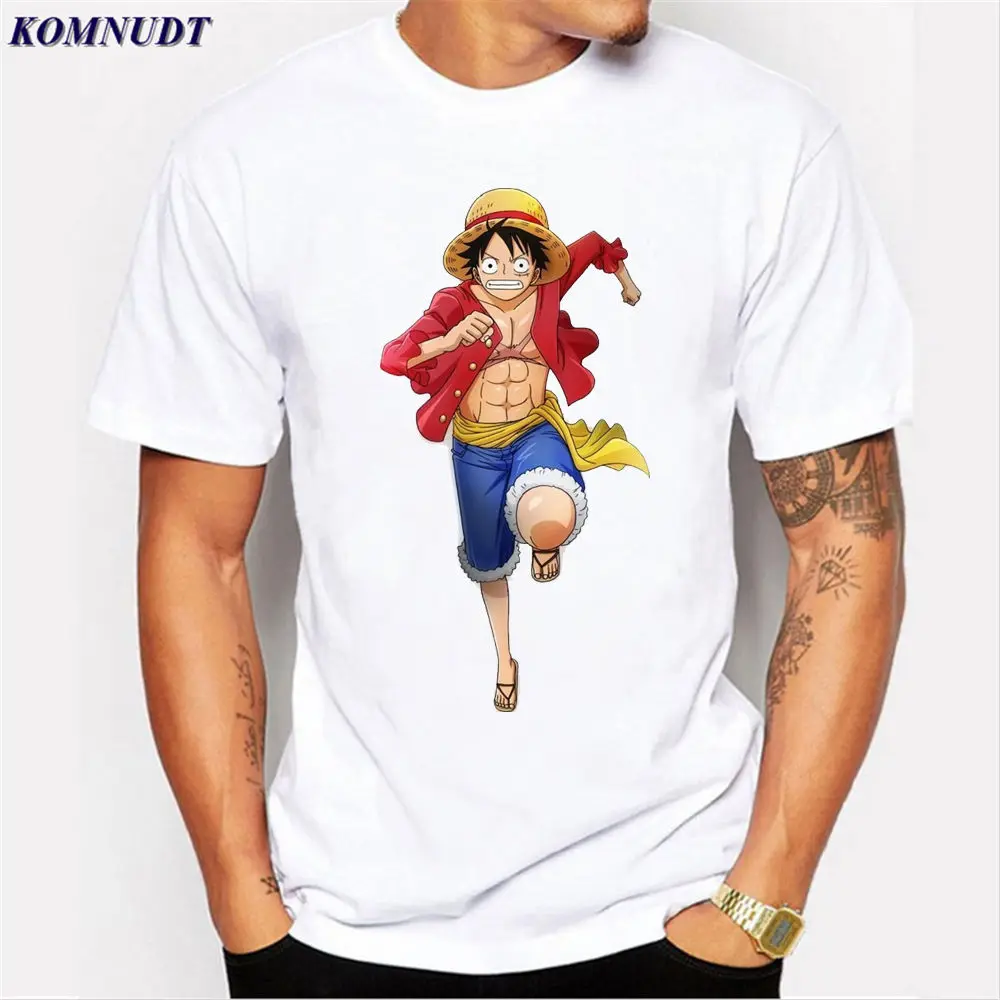 2018 2017 Fashion One Piece T Shirt Fashion Men Boy Anime Short Sleeve ...