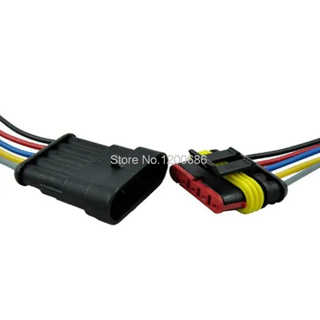 5 Pin Way Car Auto Waterproof Electrical Connector Plug Socket Kit with ...