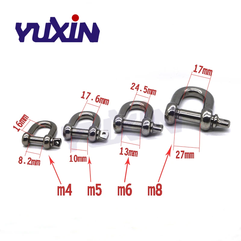 M4-M12 100% A2 Stainless Steel 304 D-type Dee Shackle , High Quality ...