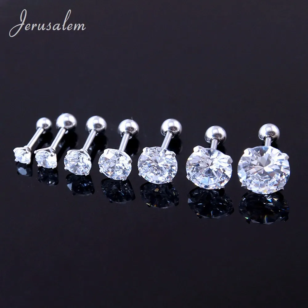 Cz Zircon Round Tragus Ear Stud Earrings Women Surgical Steel Earring ... Cz Zircon Round Tragus Ear Stud Earrings Women Surgical Steel Earring ...