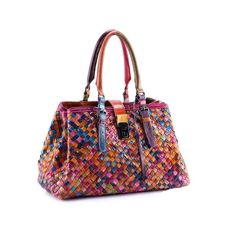 2017 Nouvelle Mode femelle Multicolore PU Véritable Sacs En Cuir Armure ...