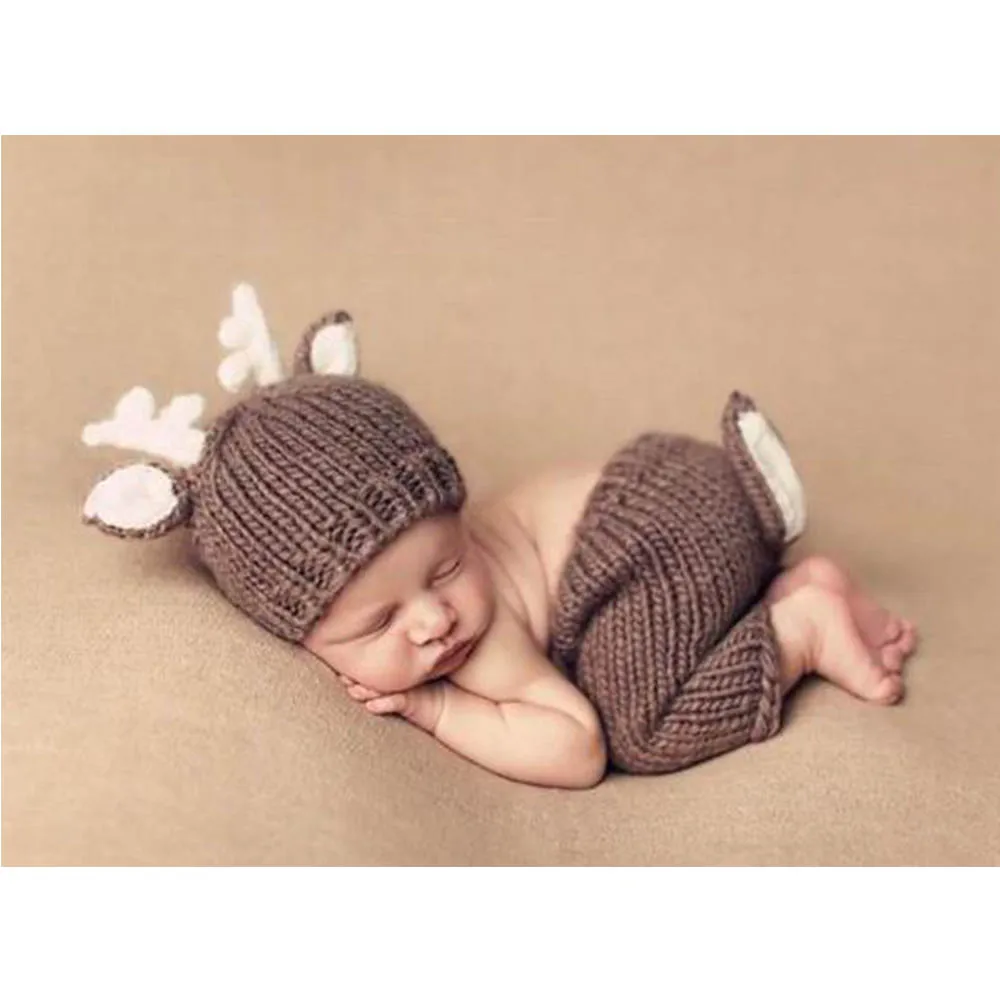 Bebé recién nacido lindo fotografía traje Niñas Niños foto infantil ganchillo sombreros ...