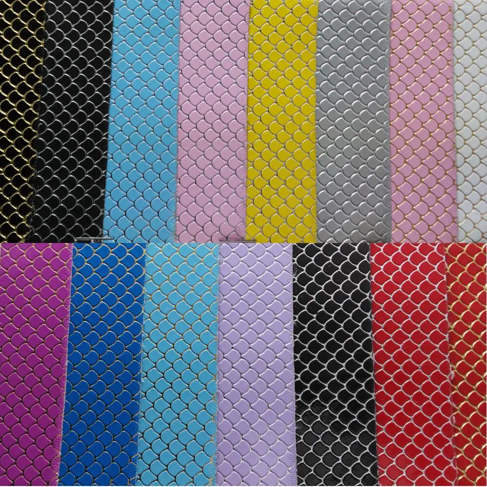 Aliexpress.com : Buy Leather Fabric Embossed fish scales mermaid gold ...