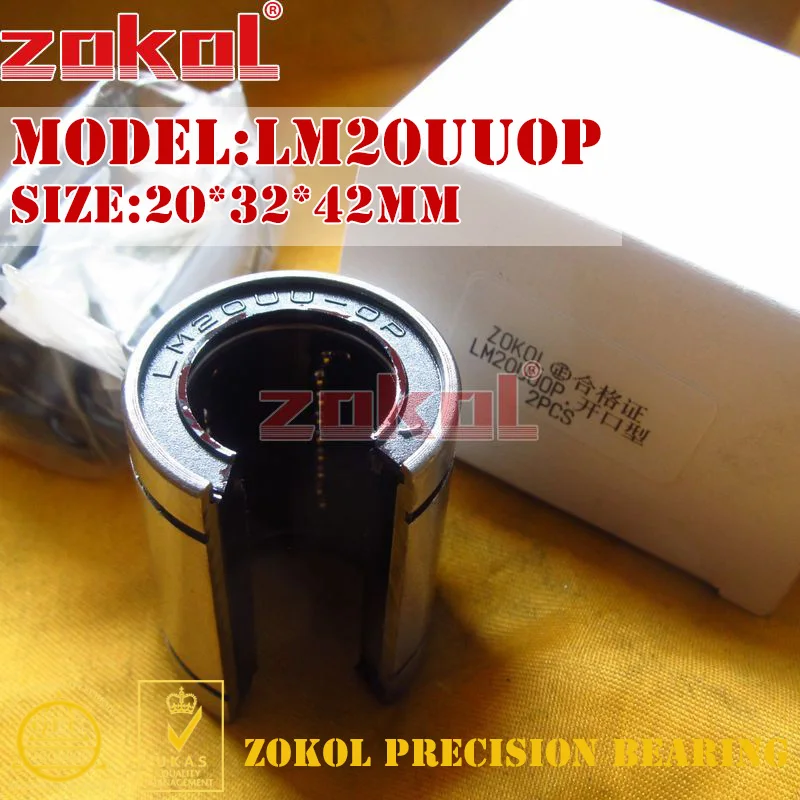 Zocoll LM20UU OP 베어링 LM20UUOP LM20 UU OP 개방형 선형 모션 베어링, 20x32x42mm ...