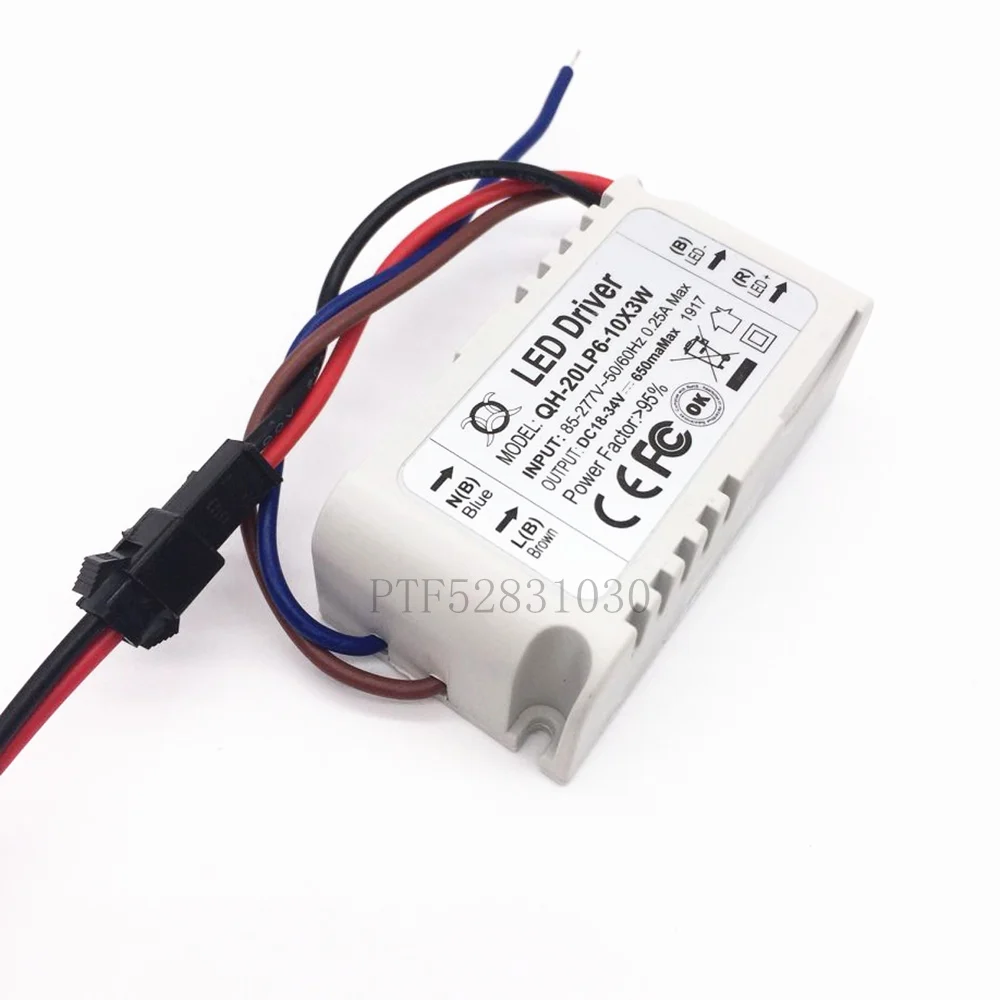 10pcsHigh quality 600mA 6 10x3W Isolated Led Driver18W/19W/20W/21W/22W ...