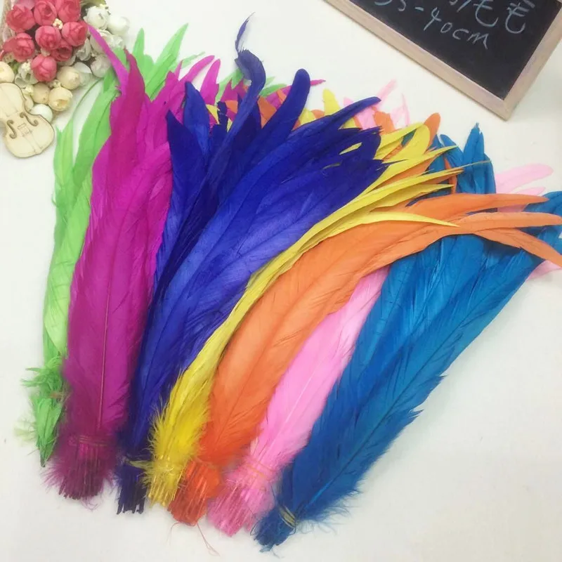 50pcs / lot 12 14 inches / 30 35cm / high quality rooster tail feather ...