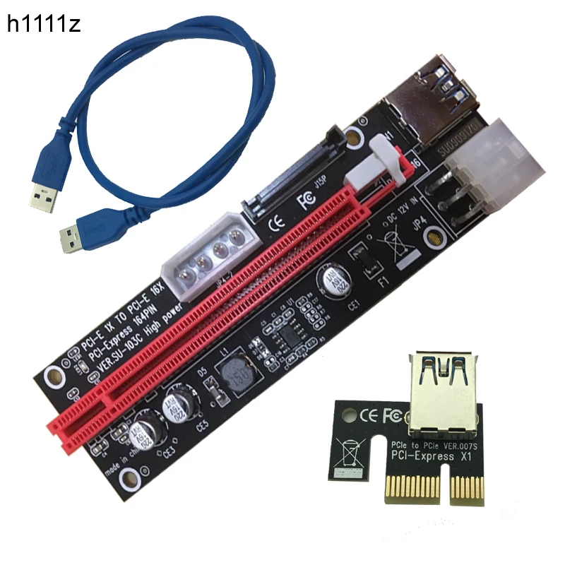 4pin 6pin SATA Power PCI Express 16X Slot Riser Card USB 3.0 PCI E PCI ...