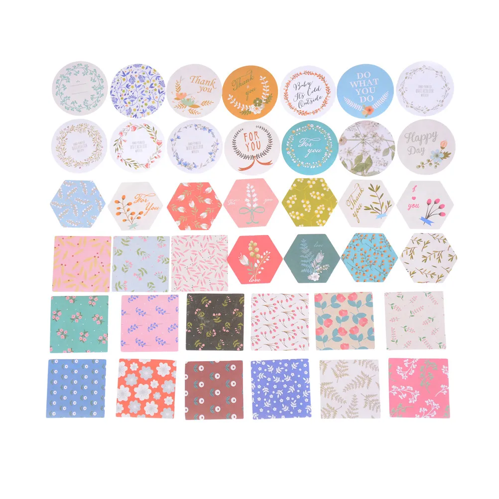 40 Pcs/ Box Mini Paper Sticker Decoration Floral Cloth Texture Fresh ...