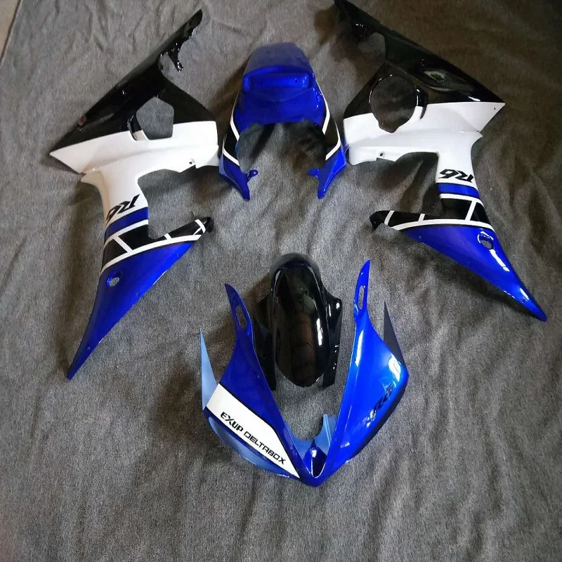 Fei Blue White Black Flaming custom Fairing for YZF R6 03 05 YZF R6 03 ...