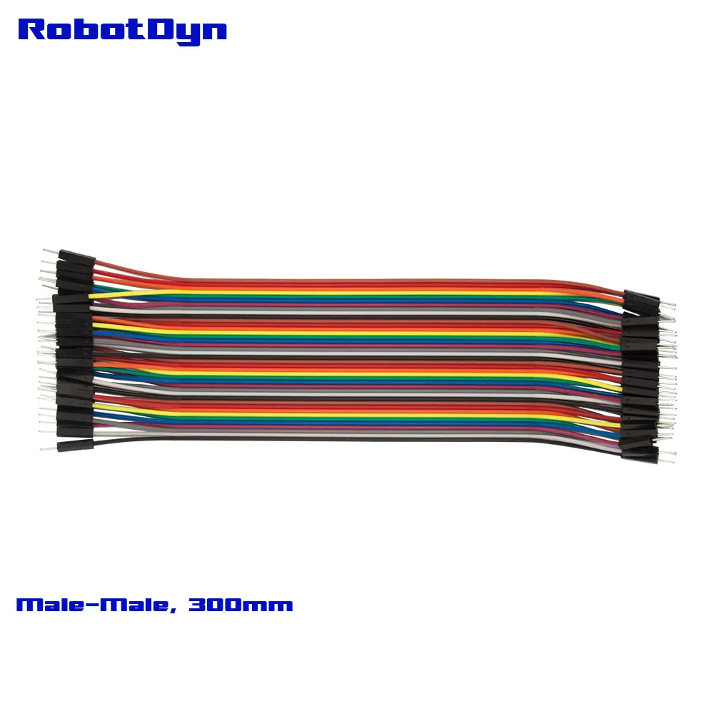 Jumper Dupont wire, 12"(300mm), Male to Male (M/M) 3x40L ribbon = 3 ...