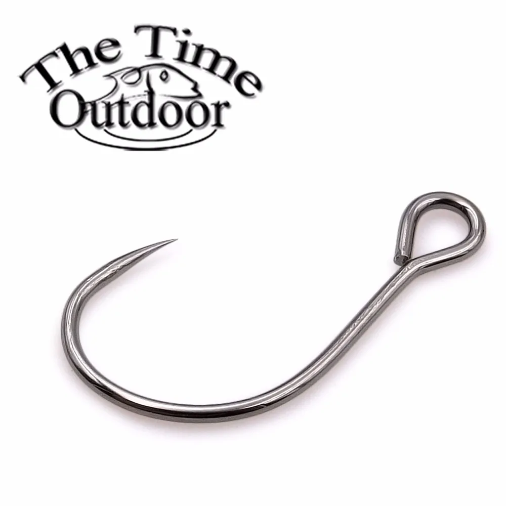 The Time 100pcs Barbless Single Crankbaits Hook High Carbon Steel #4/6/8 Big Eye Lure Hooks ...