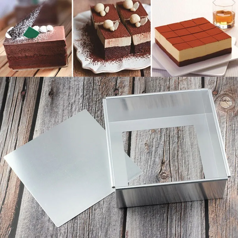 1Pc-Stainless-Steel-Square-Shape-Cheese-Mousse-Cake-Baking-Mold ...