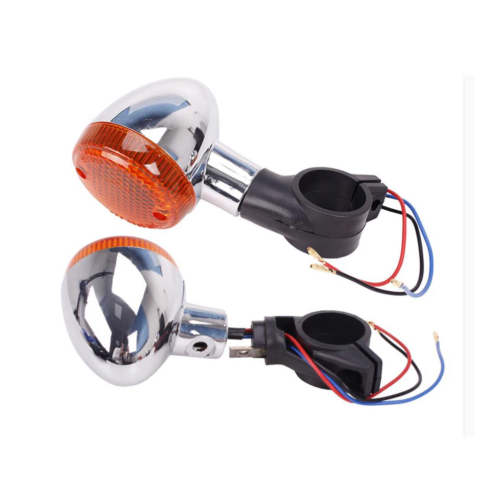 Motorcycle Front & Rear Turn Signal Light Indicator W/ Rubber Bracket ...