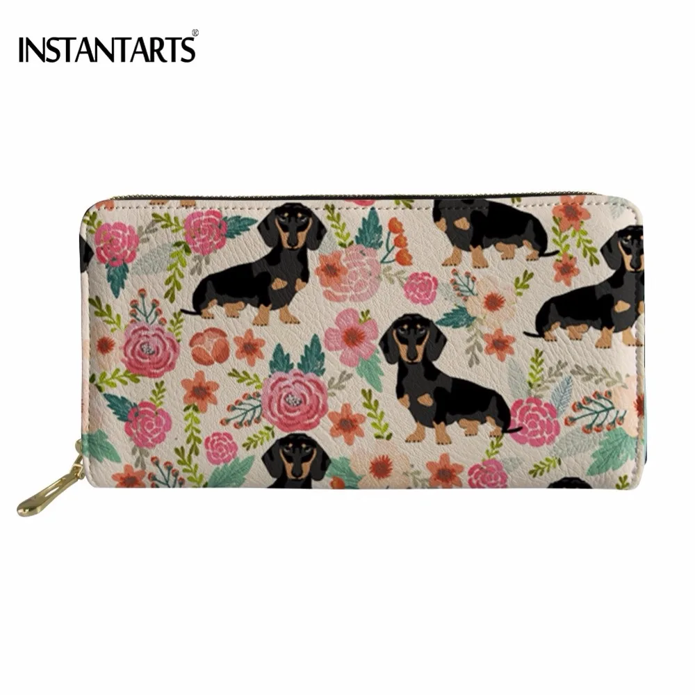INSTANTARTS Kawaii Dog/Puppy Dachshund Pattern Woman Cluth Wallet Brand ...