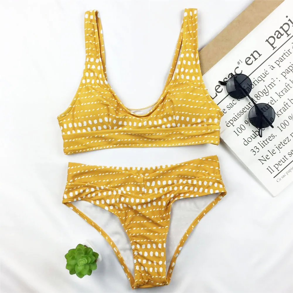 Sexy Brazilian Bikini Women Dots Print Swimwear Push Up Swimsuit Crop