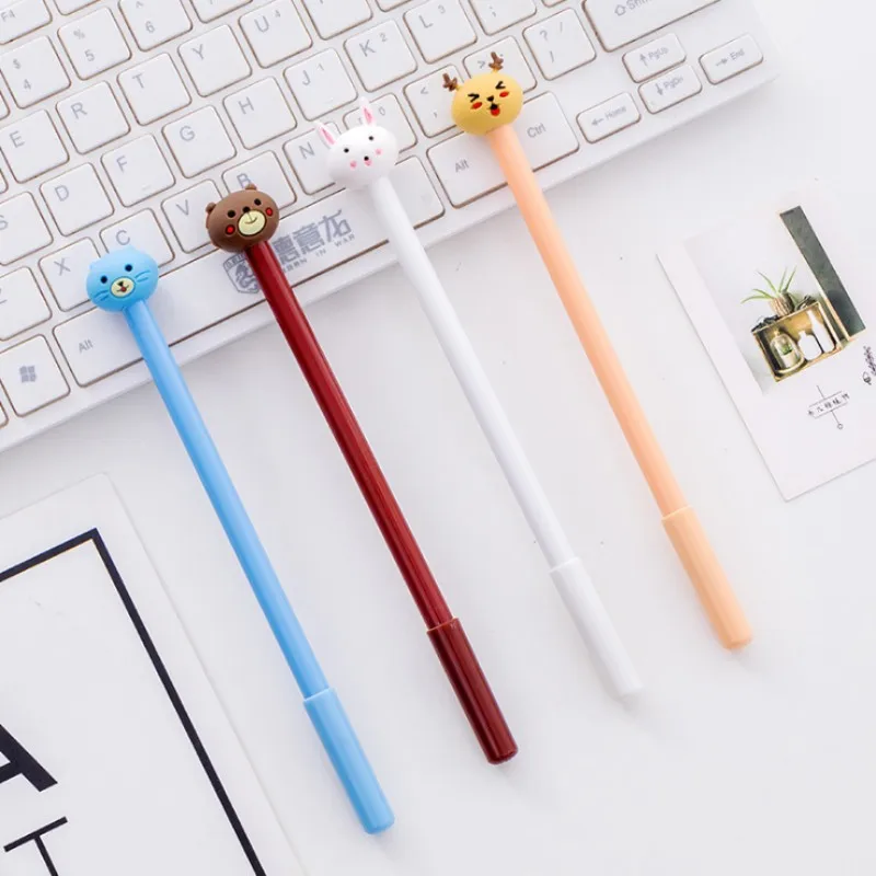 10 pcs/lot Cute cat bear deer animal gel pen writing pens stationery ...
