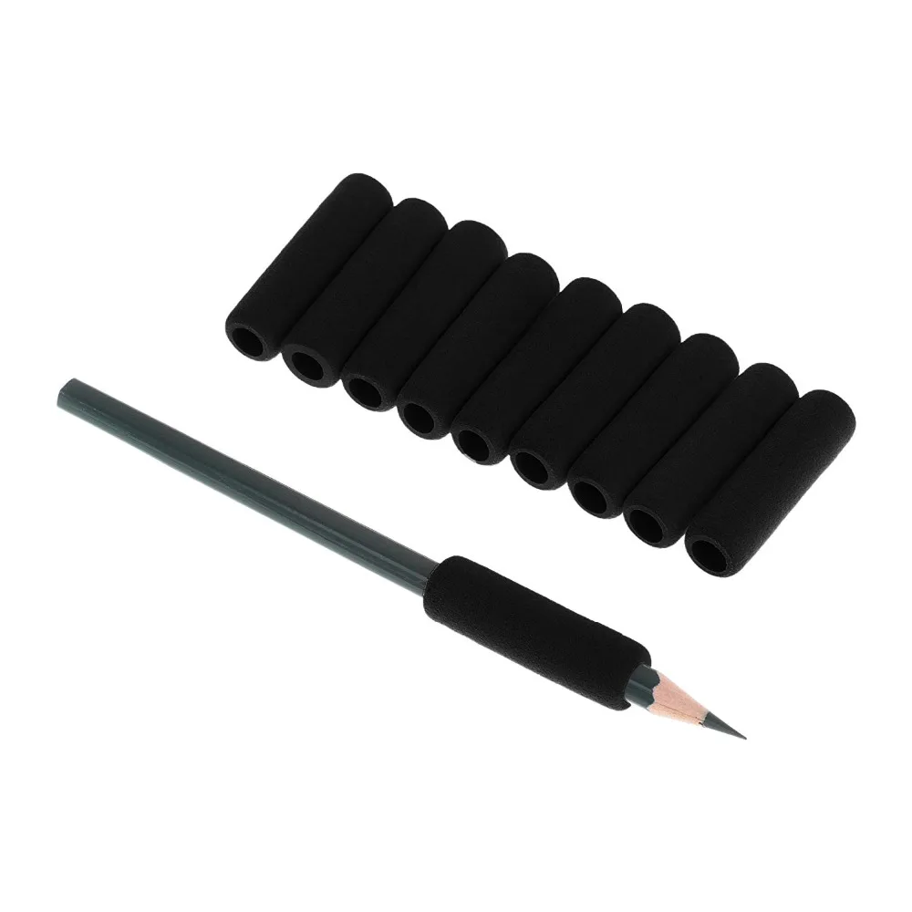 XRHYY Pack of 30 Black Color soft foam 1.5-inch Pencil Grips Pencil ...