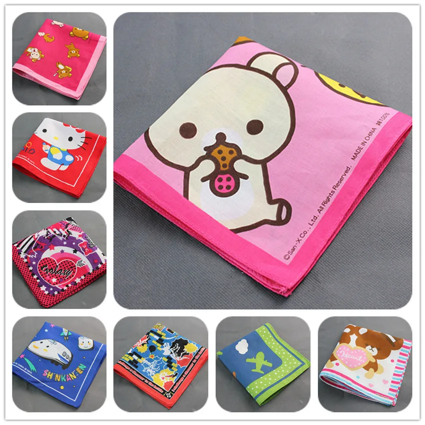 6pcs-lot-Children-100-Cotton-Handkerchiefs-Cartoon-Pocket-Squares ...