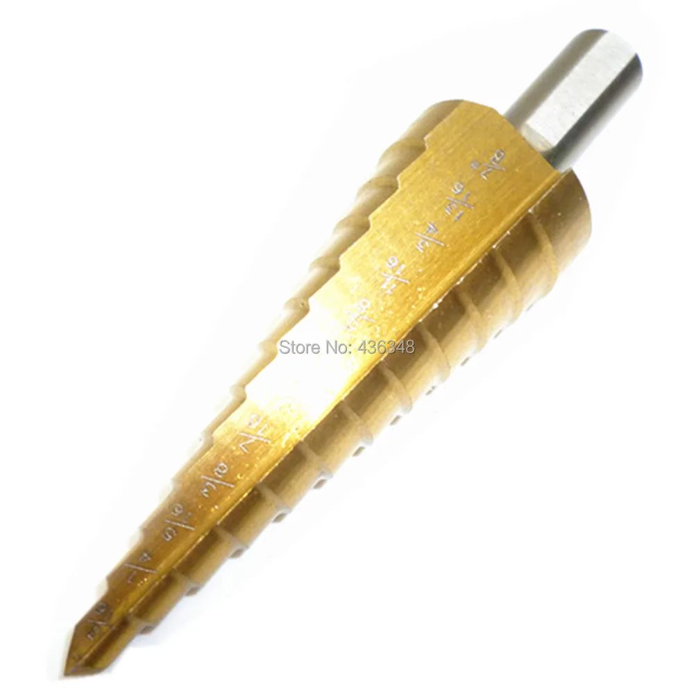 3/16" to 7/8" Titanium Step Drill Bit 12 Different SAE Sizes Reamer Bit ...