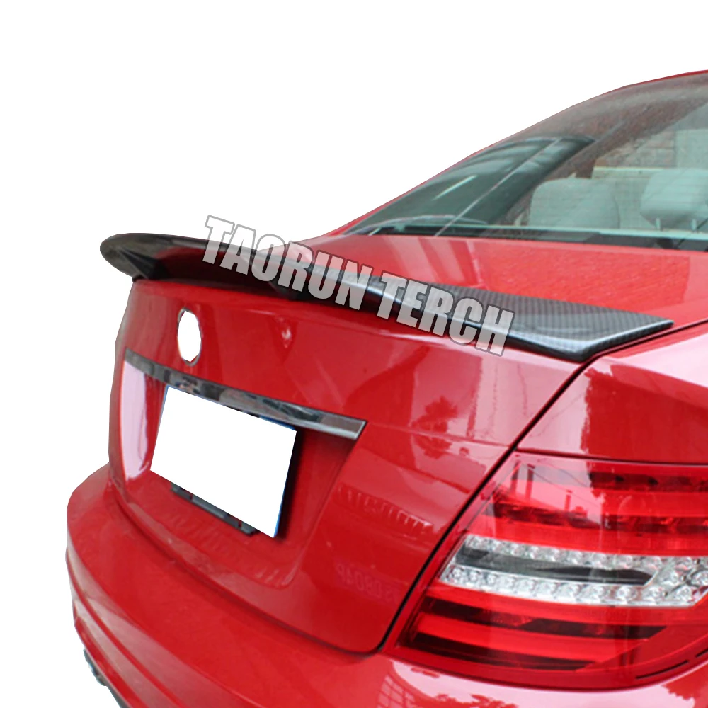 R Style Carbon Fiber Rear Trunk Tail Lip Spoiler For Benz W204 C-class ...