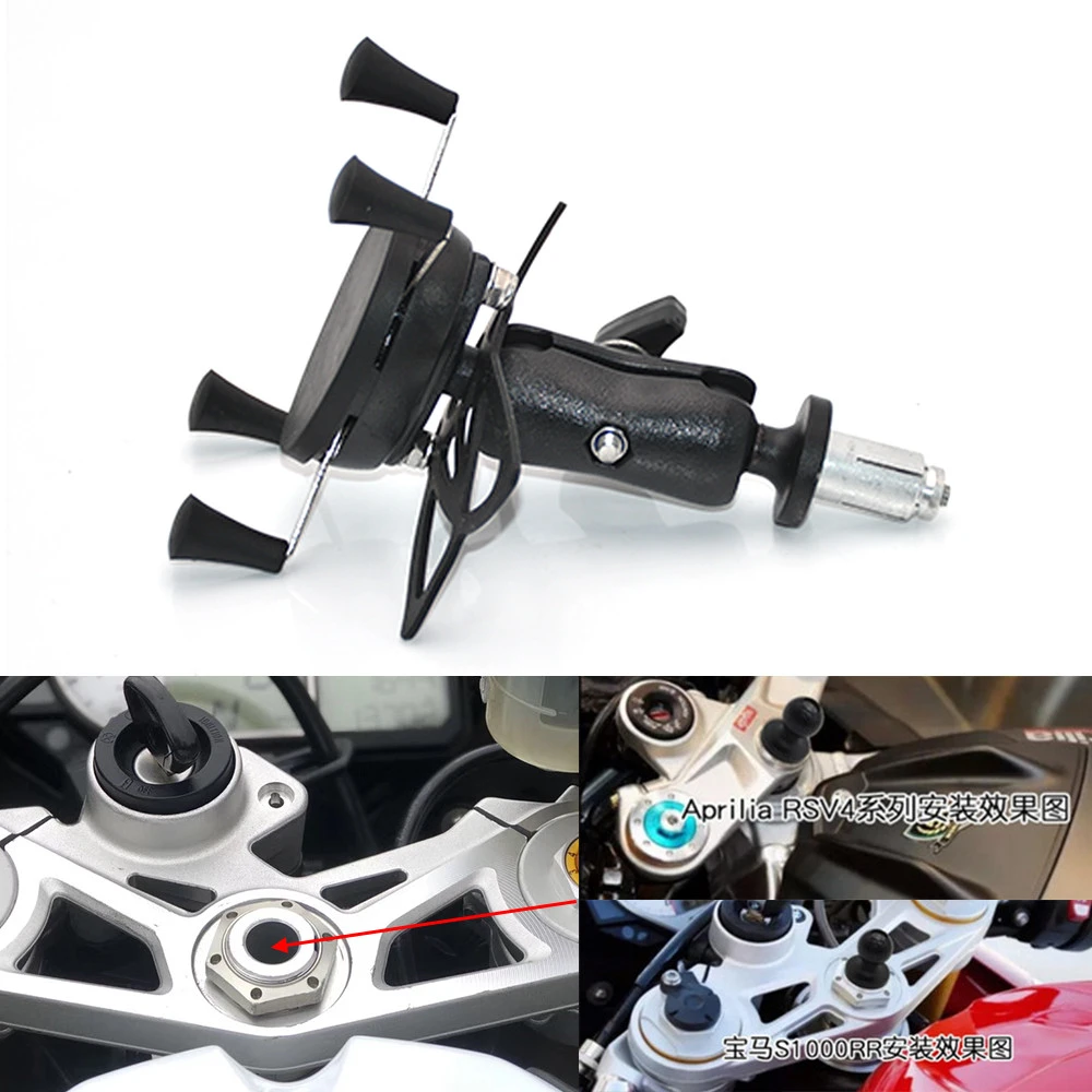 Phone Holder In Fork Stem Mount Bracket Motorcycle Navigation Bracket ...