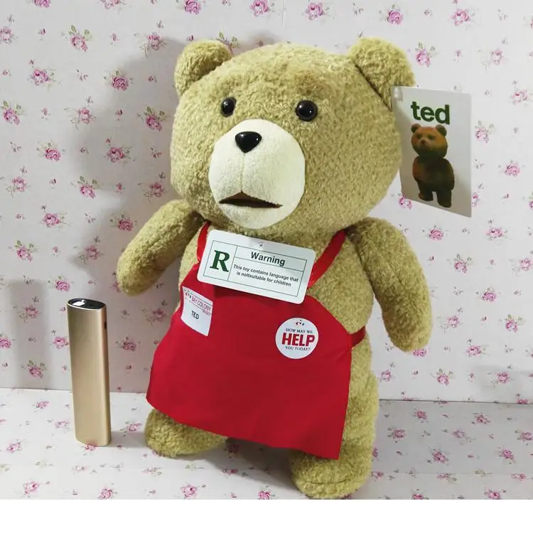 1 pcs Big size 48cm Teddy Bear Ted 2 Plush Toys In Apron Soft Stuffed ...