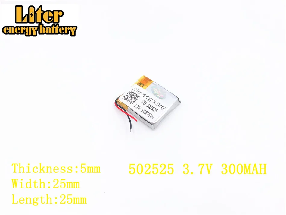 Liter energy battery 3.7V 300mAh 502525 plug Lithium Polymer Li-Po ...
