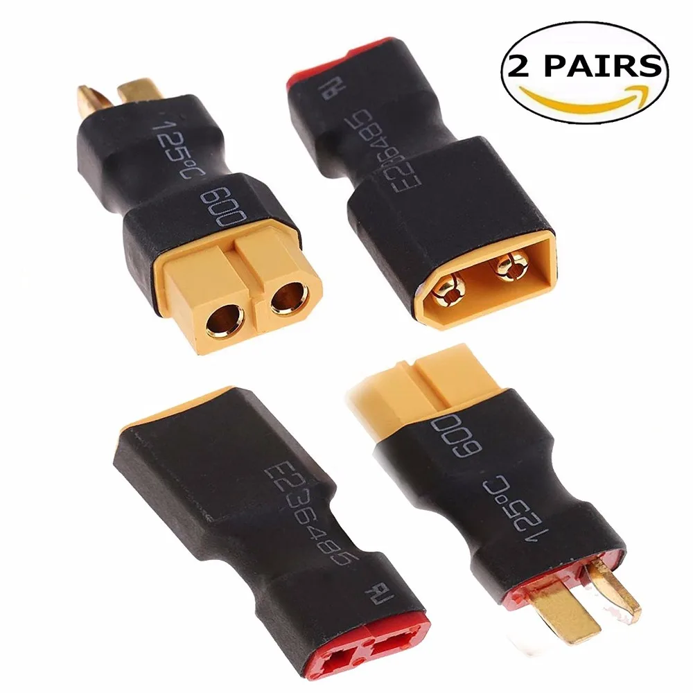 No Wires XT60 Male Female Connector to Deans T Plug Convert Adapter for ...