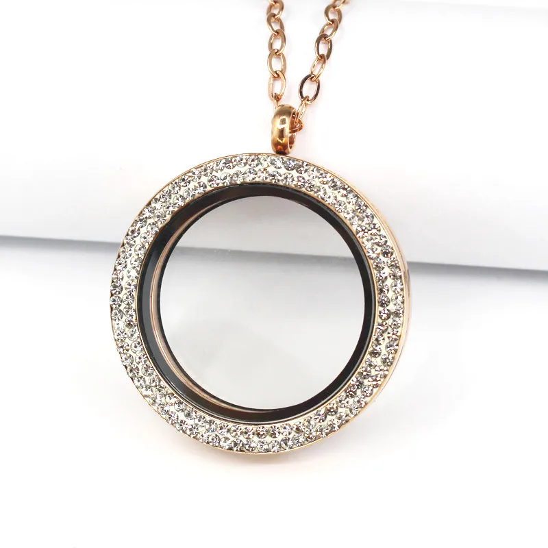 Hot Selling Rose Gold Stainless Steel Magnetic Floating Locket Necklace ...