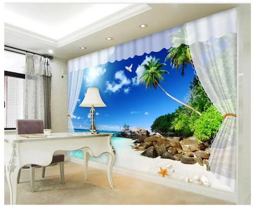Modern Beach Living Rooms Wallpaper