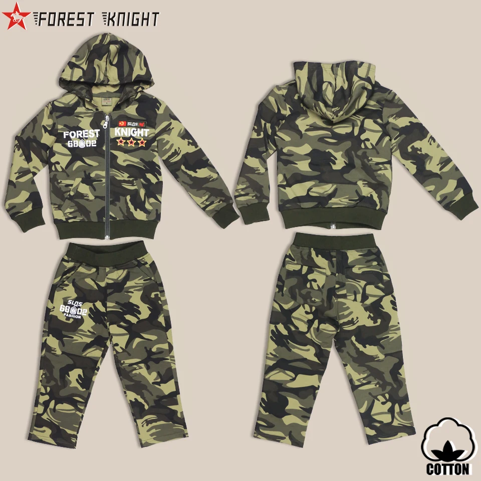Cotton Camo Set Child Hoodies Jacket Suit Boys Children Clothing ...