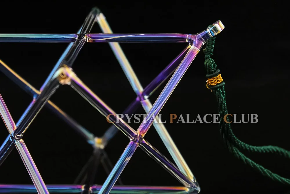 6 inches colorful crystal singing double pyramid for healing energy ...