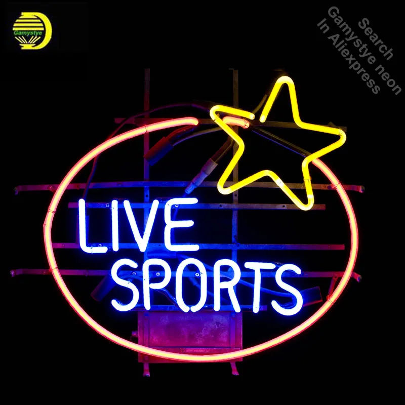 Live Sports Neon Sign Handmade Neon Signs Real Glass Tube Arts Neon ...