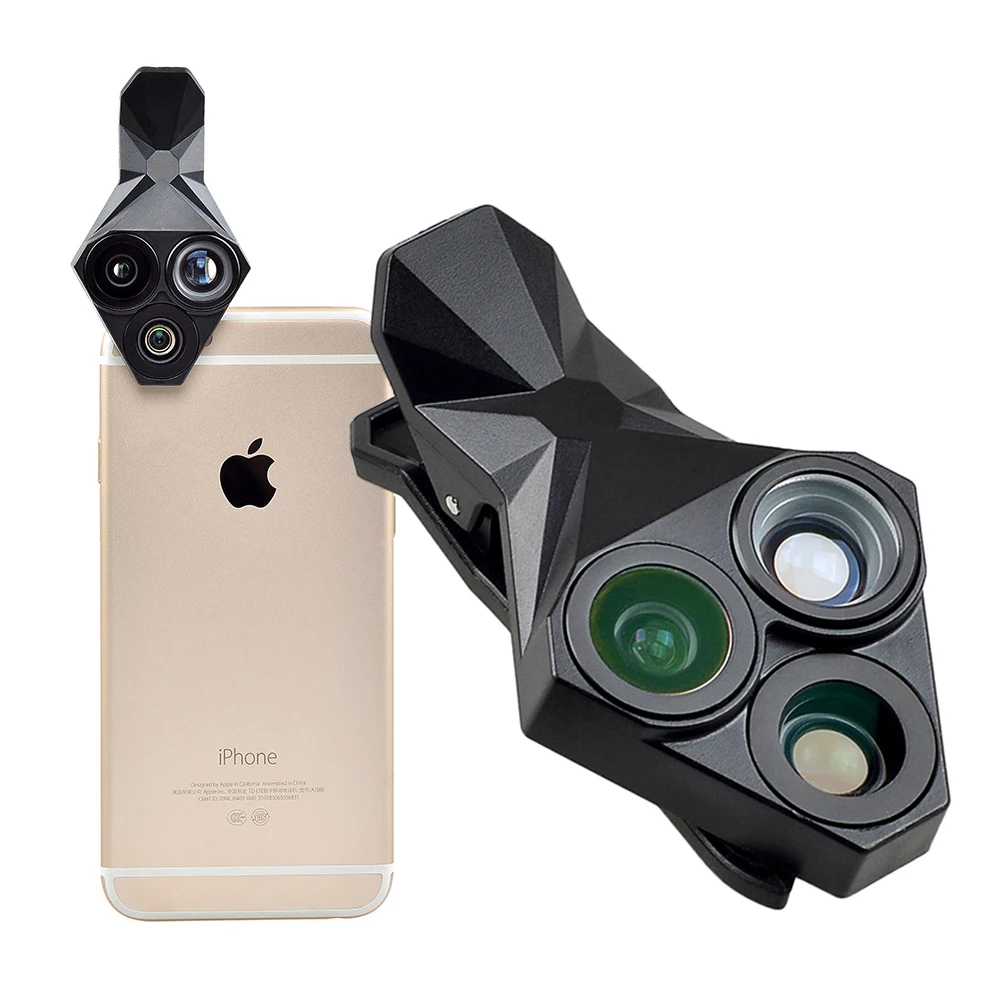 New Phone Camera Lentes Kit 3 in 1 Fish Eye Fisheye wide angle macro ...