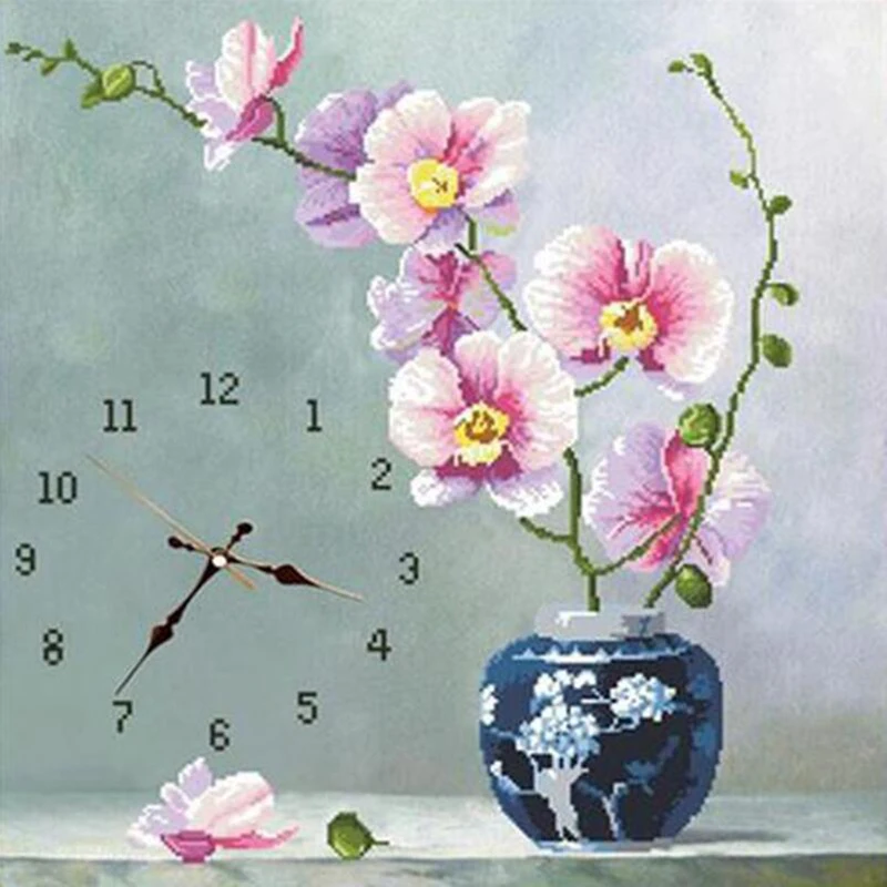 new DIY Diamond Painting Flower clock Home Decoration flower Icon ...