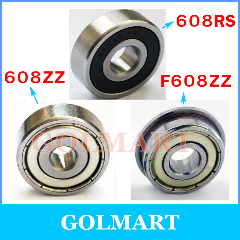 3pcs 608zz F608zz Shielded Model Flange Bearing 8x22x7mm Ball Bearing 608 608rs 608-2rs - Shafts ...