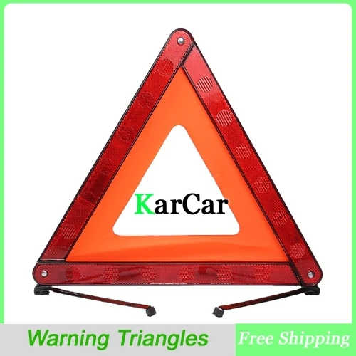 43cm Reflective Car Warning Triangles Frame Sign Board, Road Safety ...