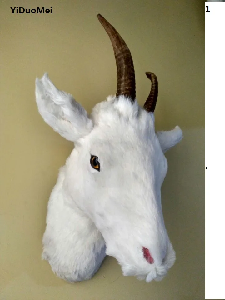 Artificial White Sheep Head Model,plastic&furs Large 40x30x23cm Wall ...