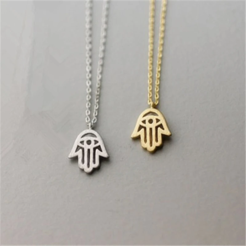 Good Luck Protection Symbol Fatima Hand Pendant Chain Necklace Jewelry ...