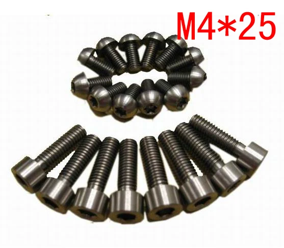 New Free Shipping 50pcs M4x25 M4 Thread Diameter 25mm Length Titanium ...