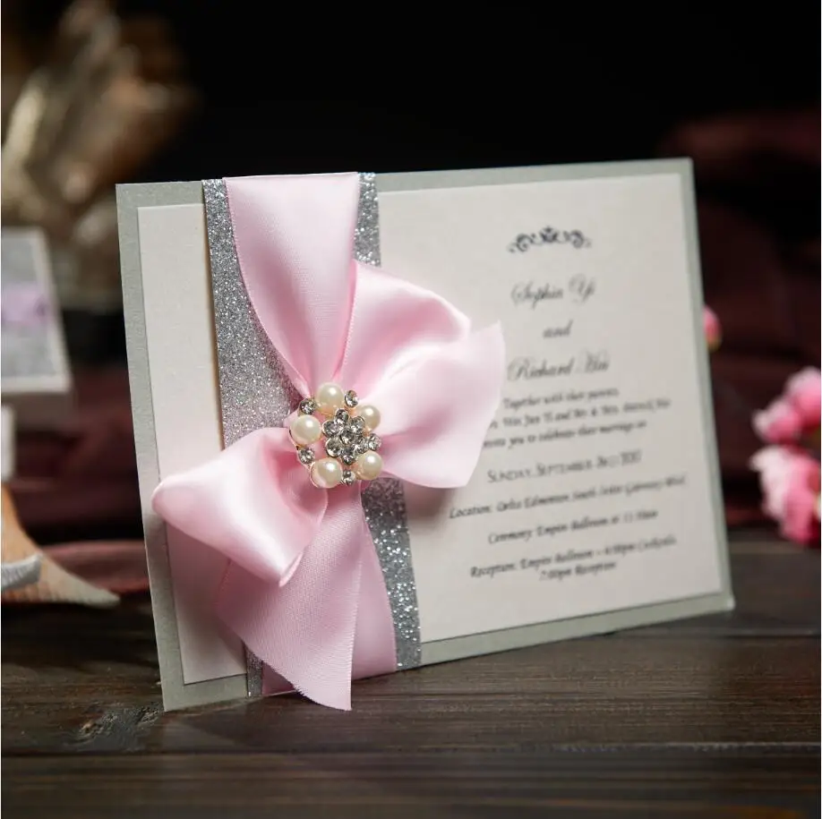 Wedding Invitations With Ribbons And Bows