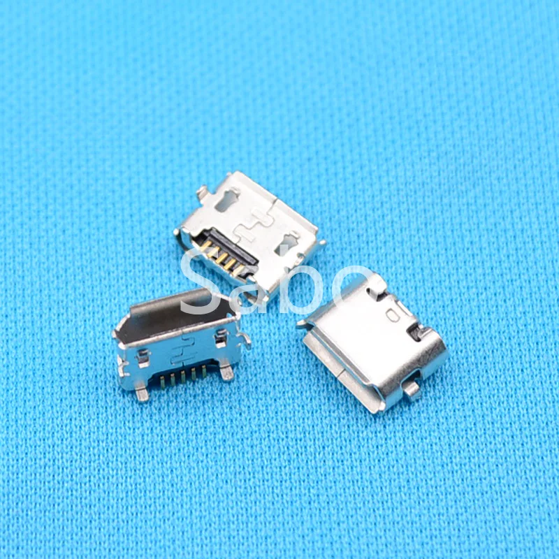 Conector Micro USB hembra para teléfono móvil, Conector de carga de 5 pines, MP3, MP4, PDA, 10 ...