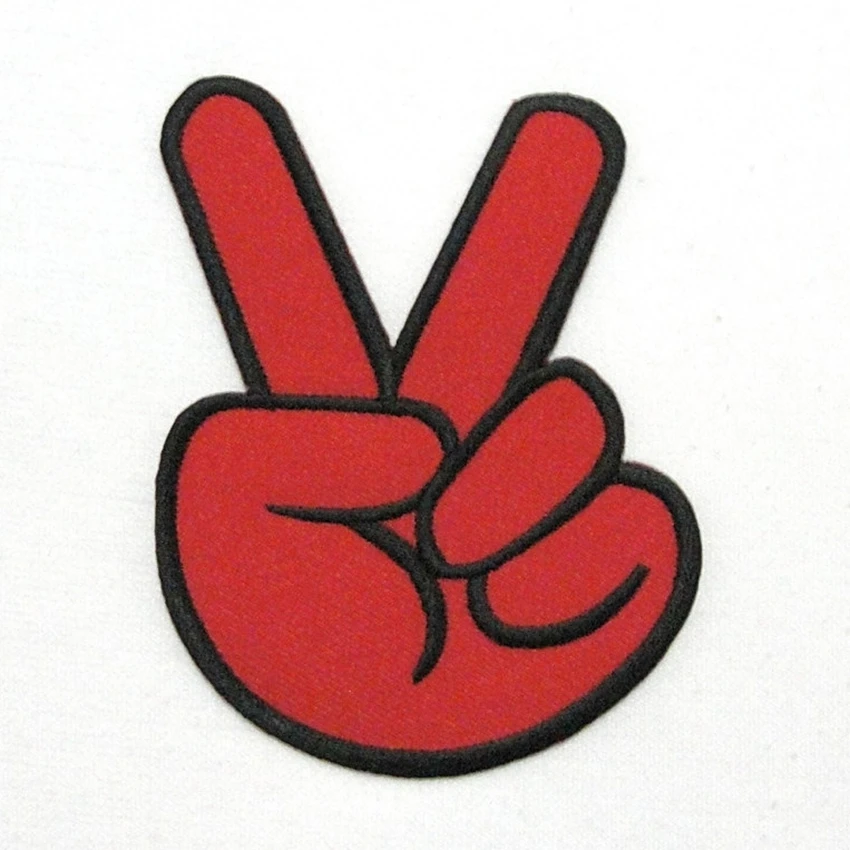 1 Pcs Rode V Teken Victory Hand Hippie Peace & Love Symbool Ijzer Op ...