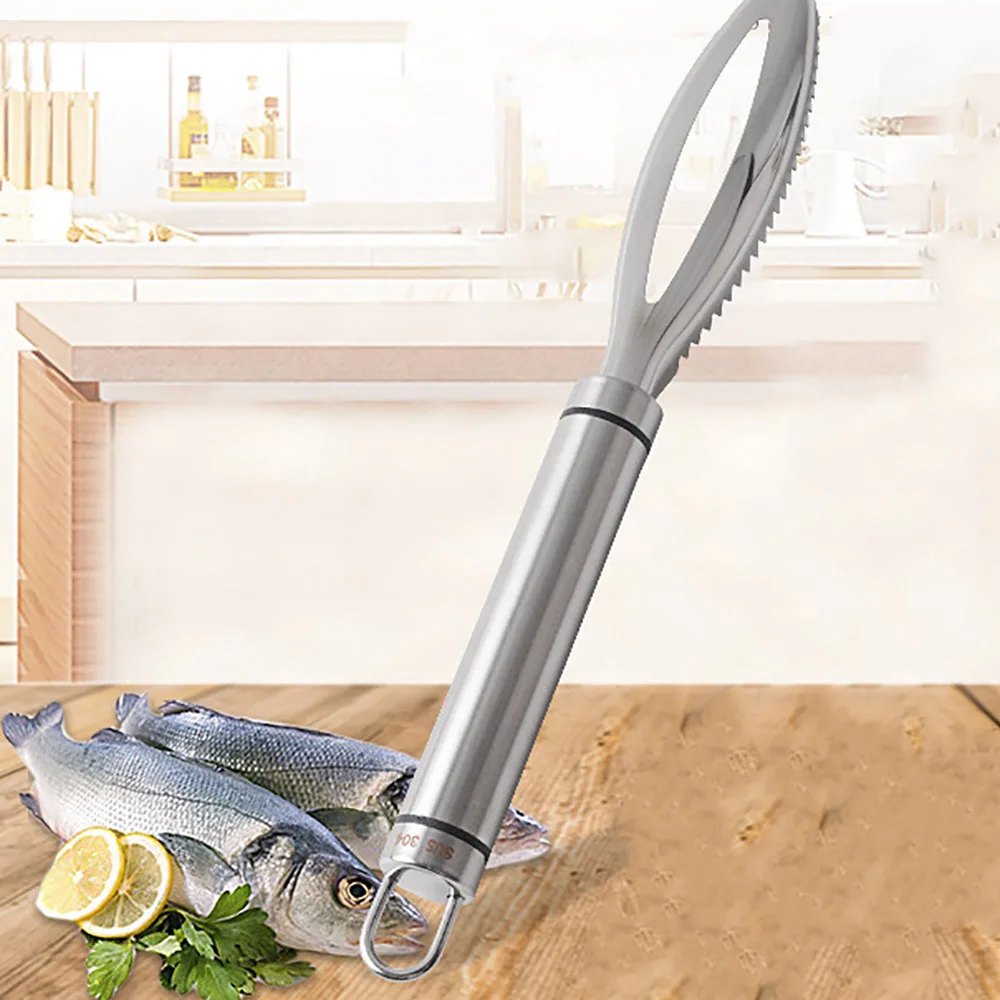 stainless Fish scales Scraping Graters Fast Remove Fish Cleaning Peeler ...