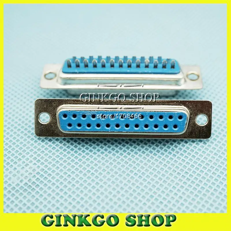 25pcs/lot DB25 Female jack DB25 Female socket jack 25pin dual row RS232 ...