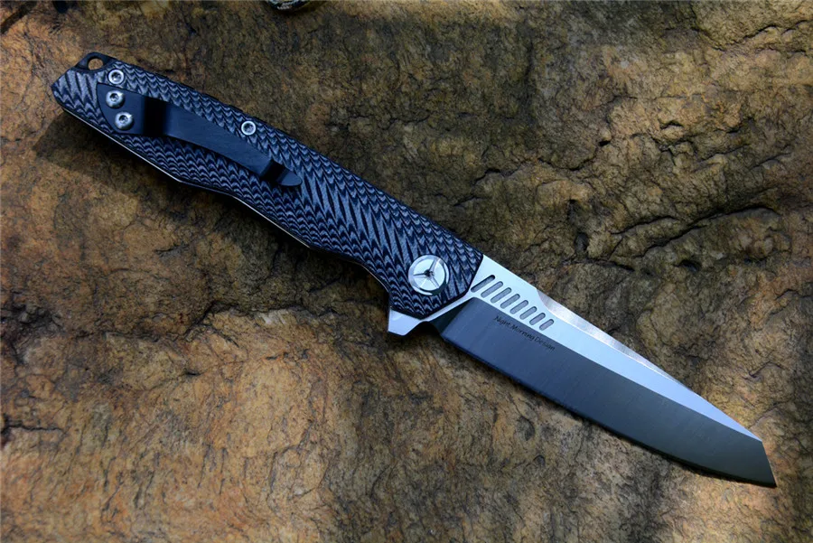 TWOSUN TS16 G10 folding knife D2 Satin blade ceramic ball bearing ...