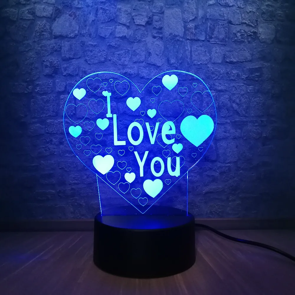 2019 Valentines Day Gift 3D Night Light Romantic Proposal I Love You ...