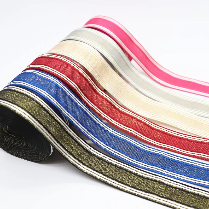 10 Yards 25mm/38mm Gold Thread Polyester Ribbon For Hair Bows Diy ...