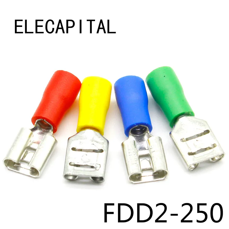 FDD2-250 Female Insulated Electrical Crimp Terminal for 16-14 AWG ...